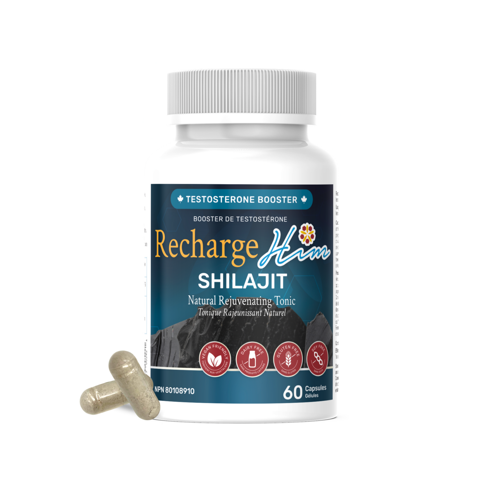 Nanton Shilajit Recharge Him 60 Capsules Pure Nature Nutrition Centers