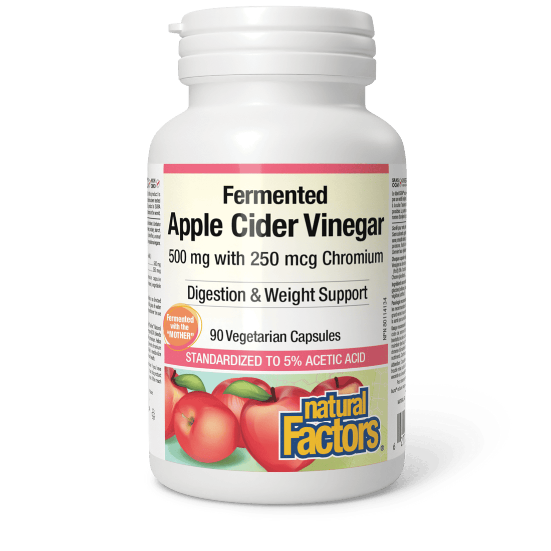 Natural Factors Fermented Apple Cider Vinegar With Chromium 90 Capsule