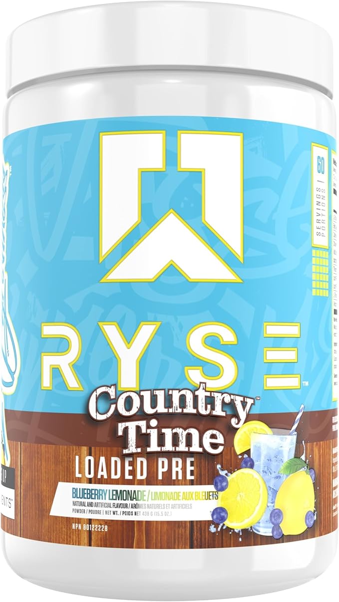 RYSE Loaded Pre Country Time Blueberry Lemonade 30 Servings 438g – Pure ...