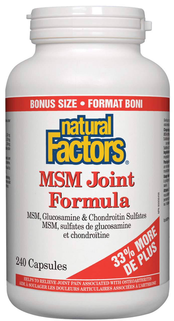 Natural Factors MSM Joint Formula - 240 Capsules – Pure Nature ...