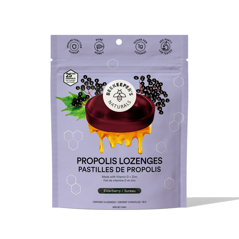 Beekeeper's Naturals Propolis Lozenges Elderberry 50g – Pure Nature ...
