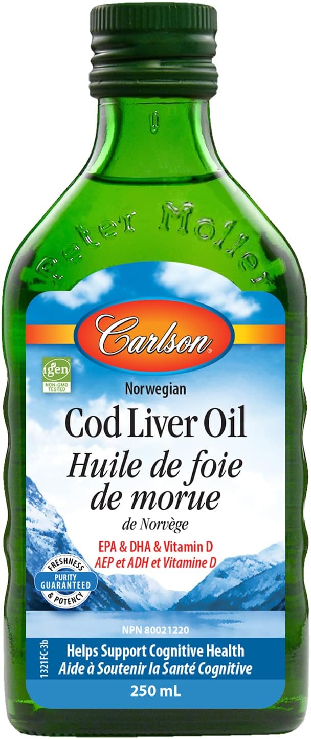 Carlson Norwegian Cod Liver Oil- Natural (Unflavoured) - 250mL – Pure ...