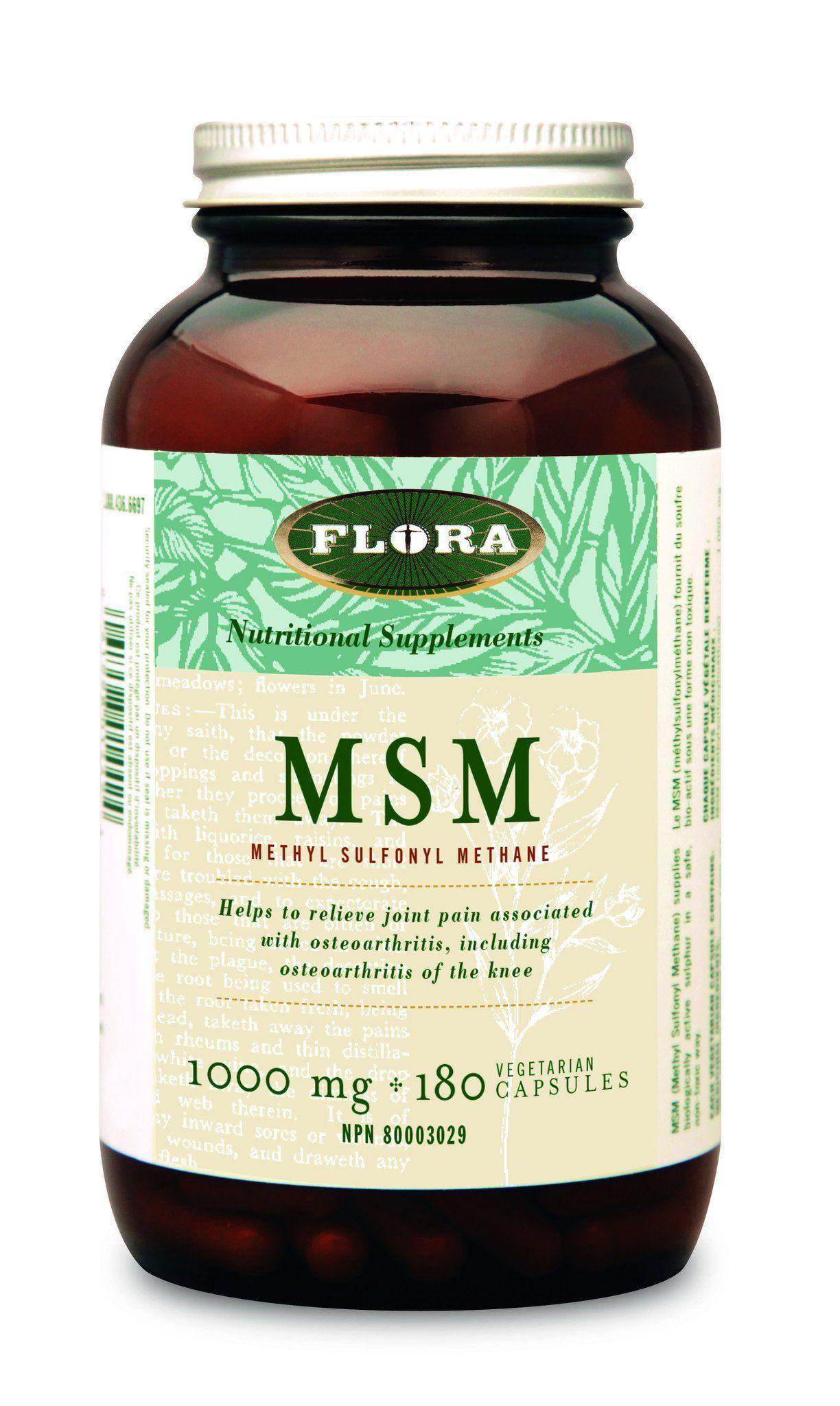 Flora MSM 1000mg - 180 Veg Capsules – Pure Nature Nutrition Centers